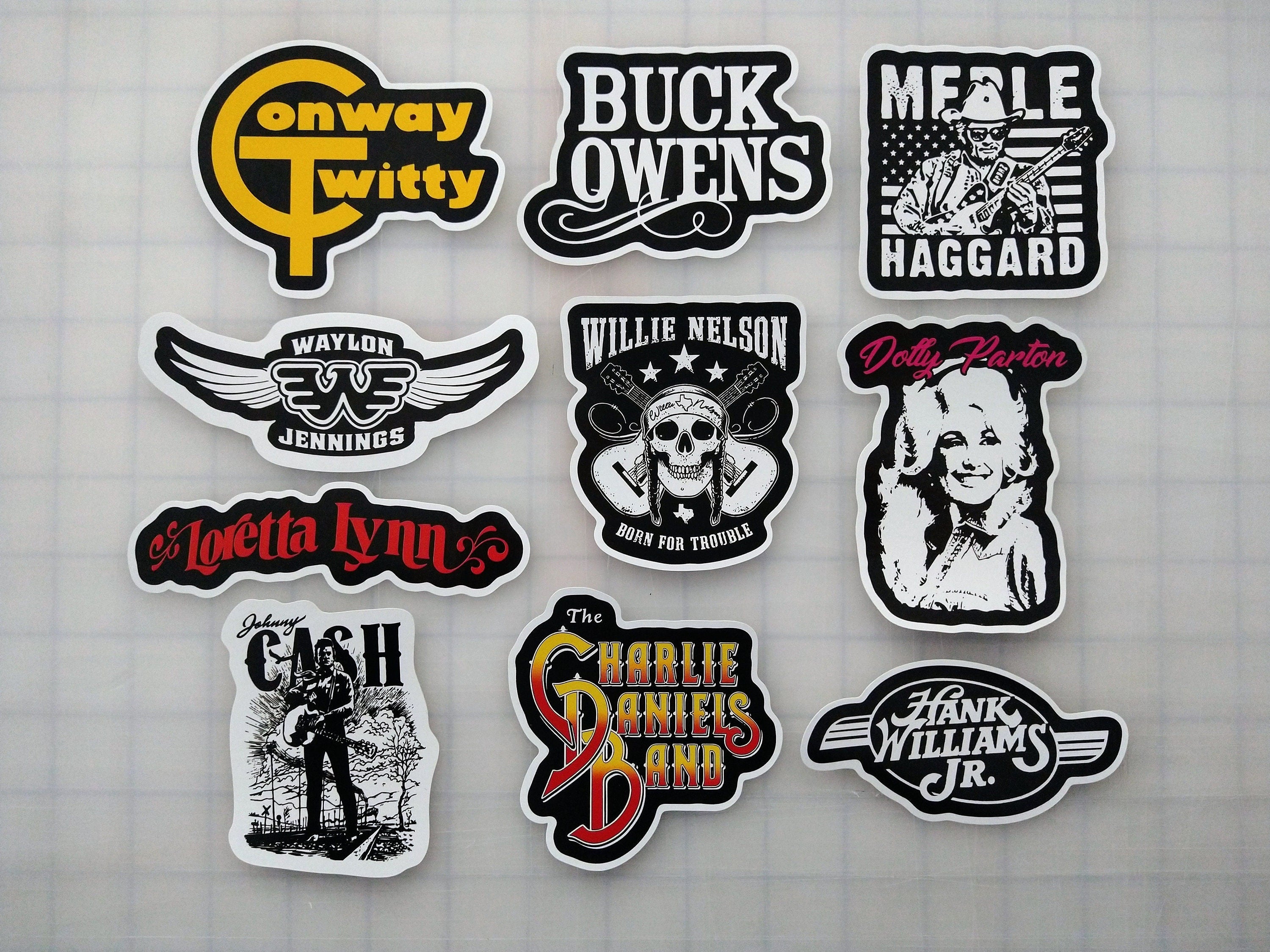 Outlaw Country / Classic Country Sticker Pack (10 Stickers) SET 1 ...
