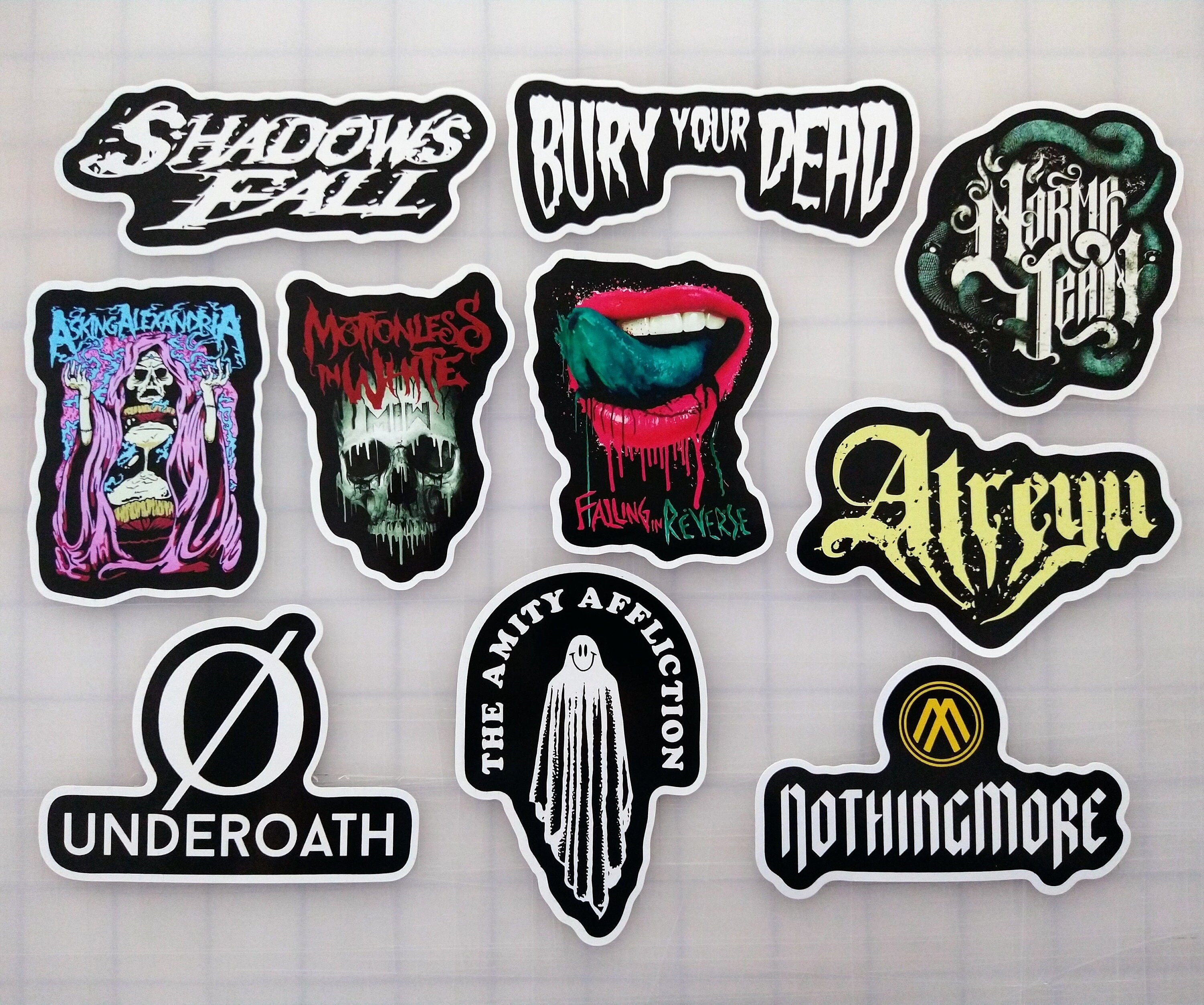 Metalcore / Deathcore / Death Metal Sticker Pack (10 Stickers) SET 2 ...